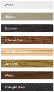 Interior Colour Swatches – Casement Windows | Lake City Windows & Doors